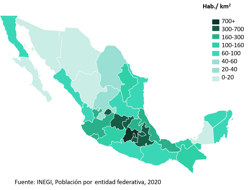 Mapa De Densidad Poblacional De Mexico
